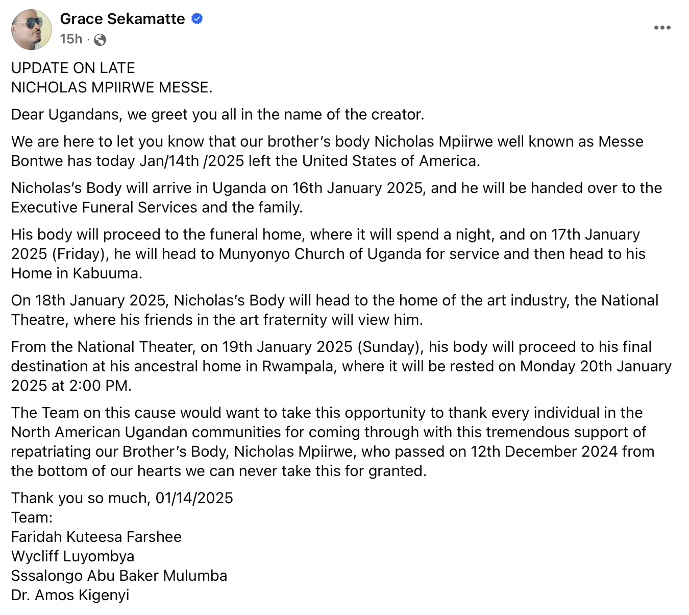 Burial Arrangements for DJ Messe Bontwe Shared as His Body Arrives in ...